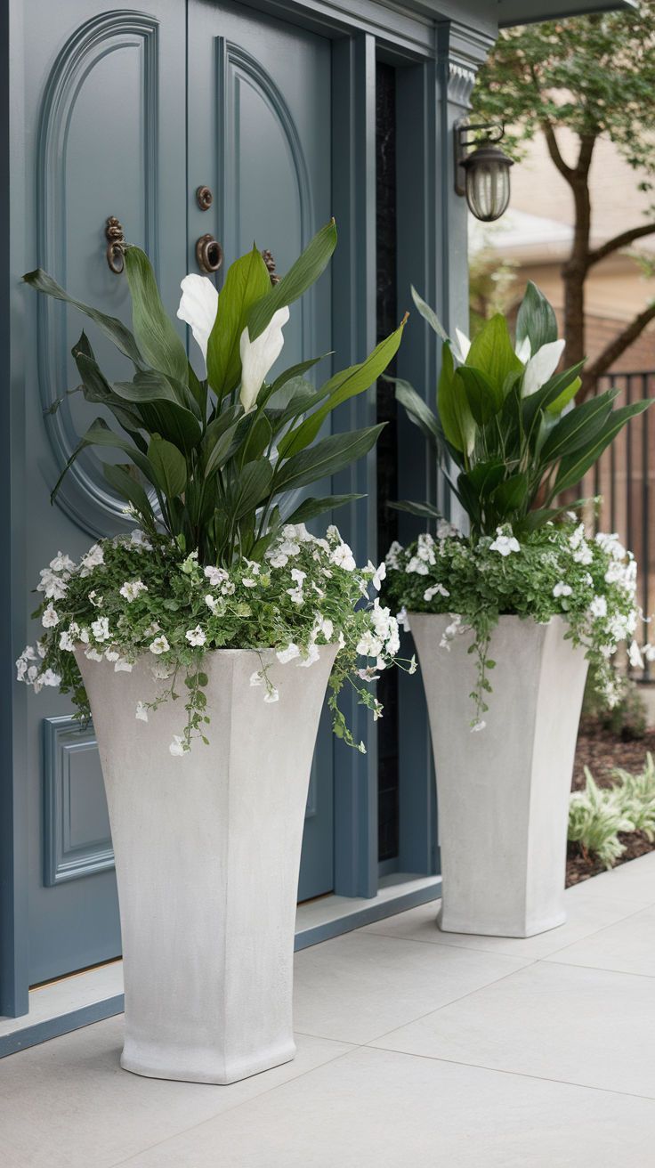 How to Create an outdoor planter with artificial flowers & Faux Plants ...